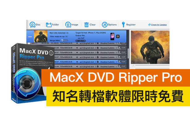 知名DVD轉檔軟體MacX DVD Ripper Pro 限免！還能免費抽 iPad Pro - 瘋先生