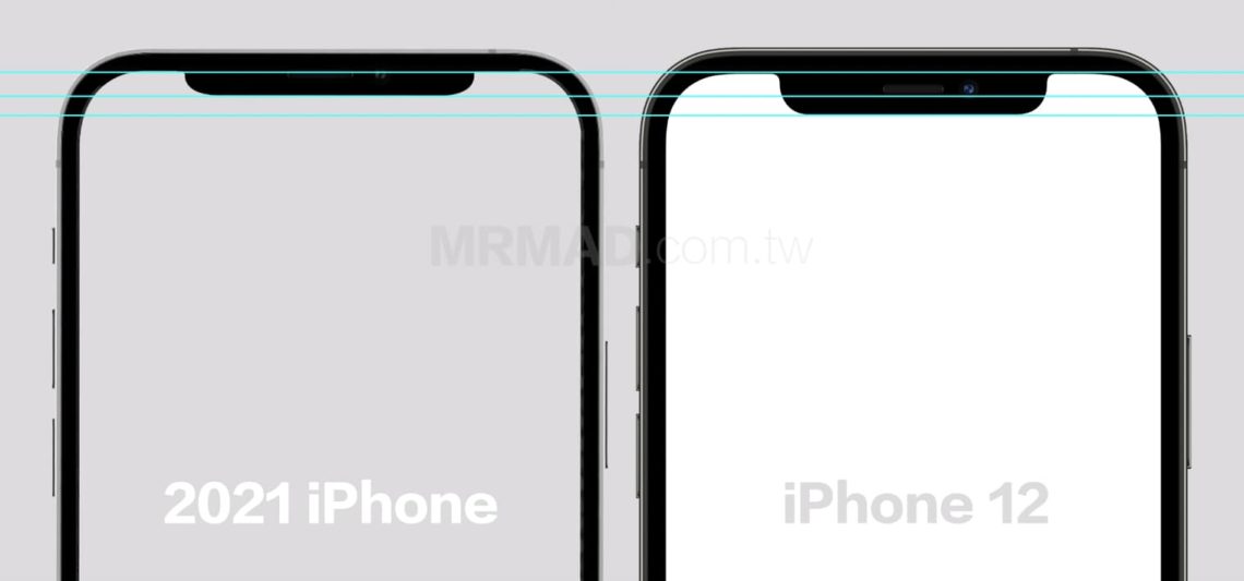 iPhone 13螢幕零件提前曝光，瀏海更窄、聽筒移至頂部 - 瘋先生