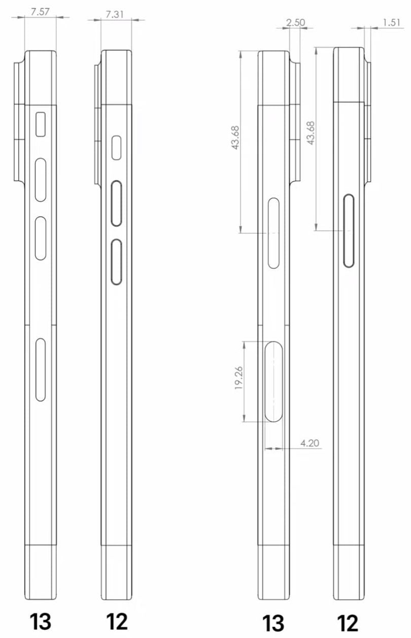 iPhone 13 CAD設計圖遭洩密，曝光外觀6大改進變化 - 瘋先生