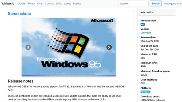 WinWorld 舊版Windows / DOS系統、軟體、懷舊遊戲免費下載 - 瘋先生