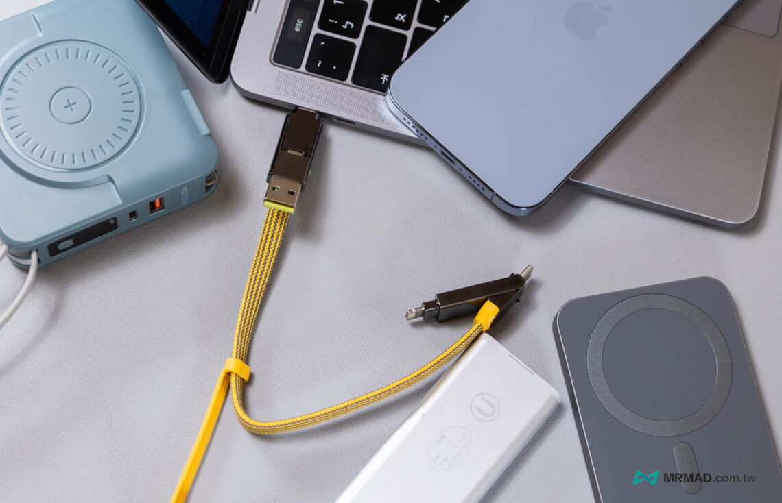inCharge XL六合一快充傳輸線開箱評測 100W PD快充線配四種線頭一次搞定 - 瘋先生