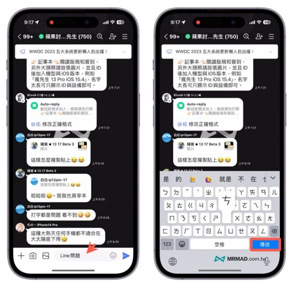 解決iOS 17 Beta3 造成LINE 文字輸入框無法上推顯示問題 - 瘋先生