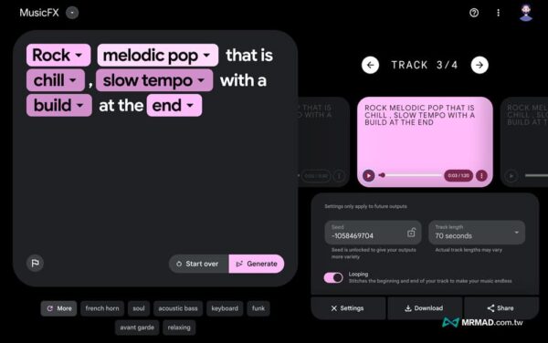 Google MusicFX教學：免費AI音樂生成器用文字產生各種曲風音樂 - 瘋先生