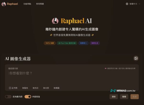 Raphael AI 免費AI繪圖工具，免註冊無限制生成高質感圖片技巧 - 瘋先生